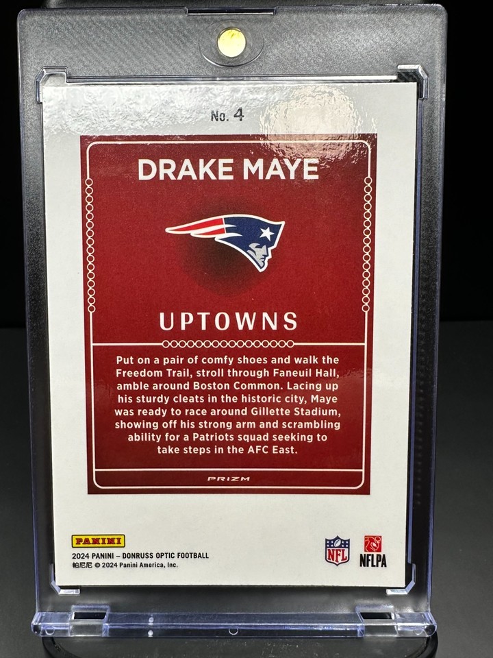 2024 Panini Donruss Optic Uptowns Drake Maye Rookie Prizm #4 Patriots ...