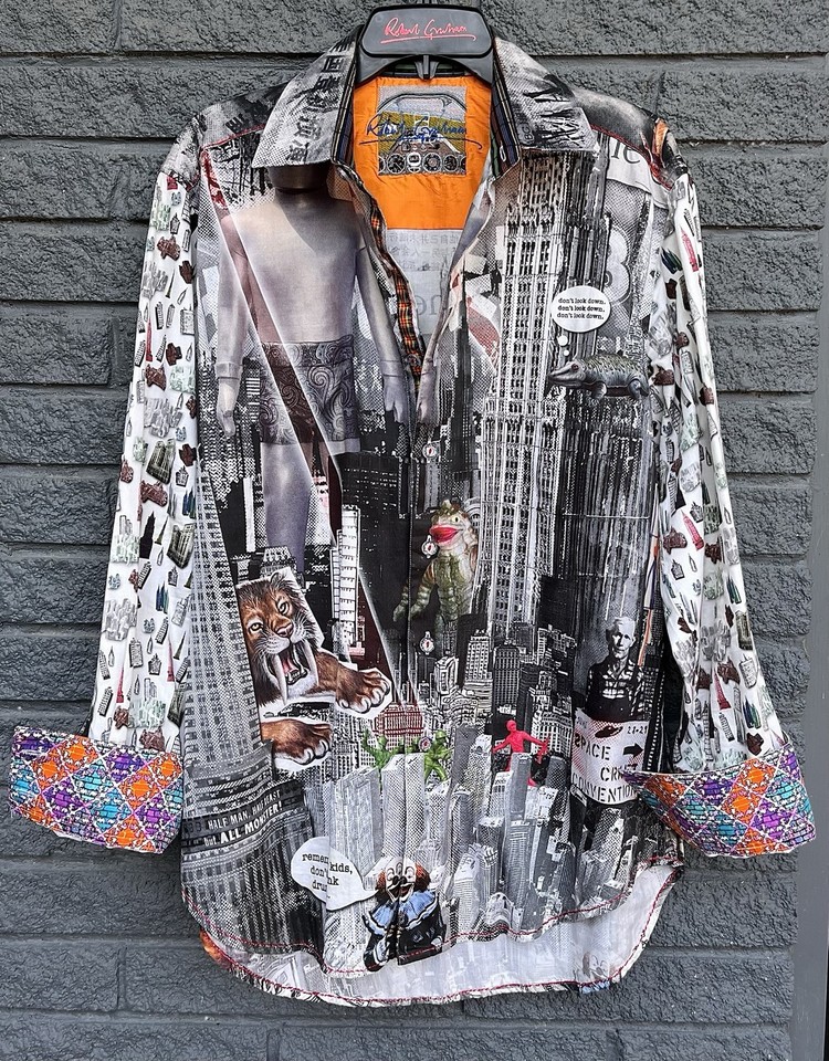 RARE Vintage 2011 Robert Graham (M) STORMIE Retro SciFi Robot Flip Cuff ...