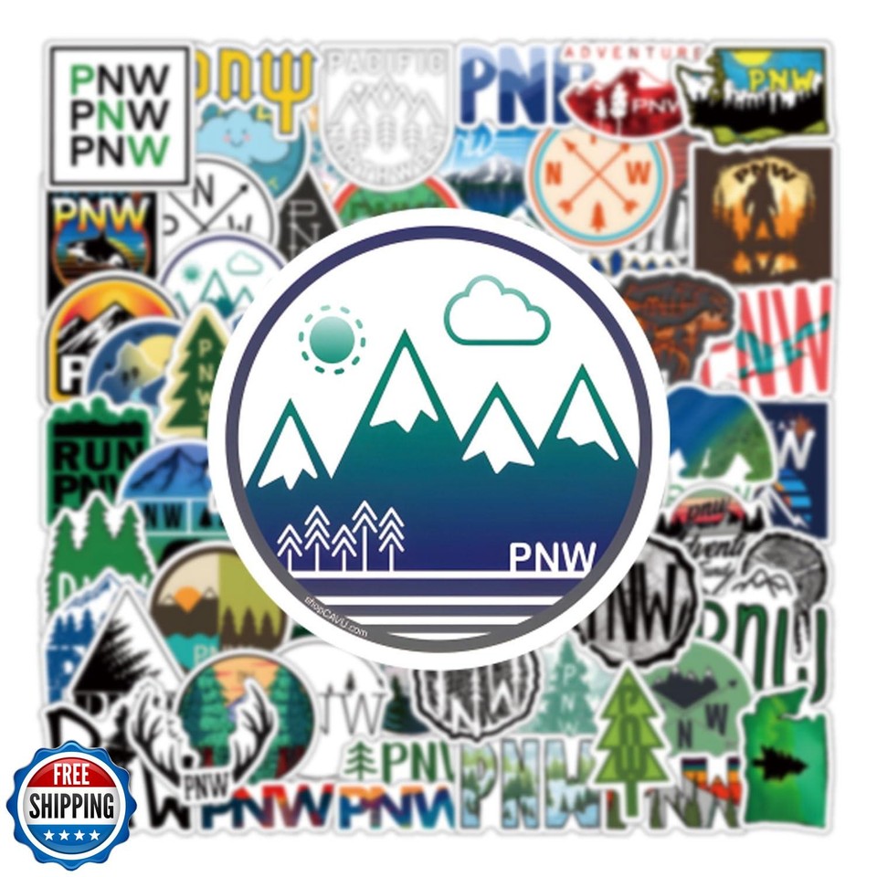 62Pcs PNW Stickers Pack, Aesthetic Vinyl Waterproof Decals for Wa | eBay