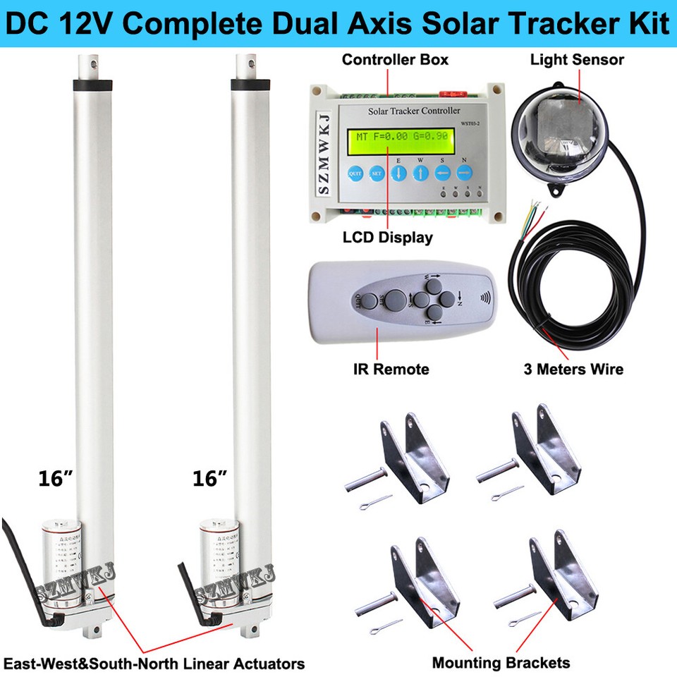 Complete Dual Axis Solar Tracker -Solar Panel Tracking System Sunlight ...