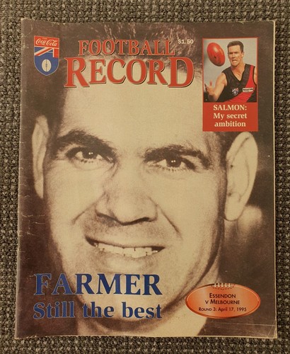 🔶️1995 POLLY FARMER AFL FOOTBALL FOOTY RECORD MAGAZINE VINTAGE VFL ...