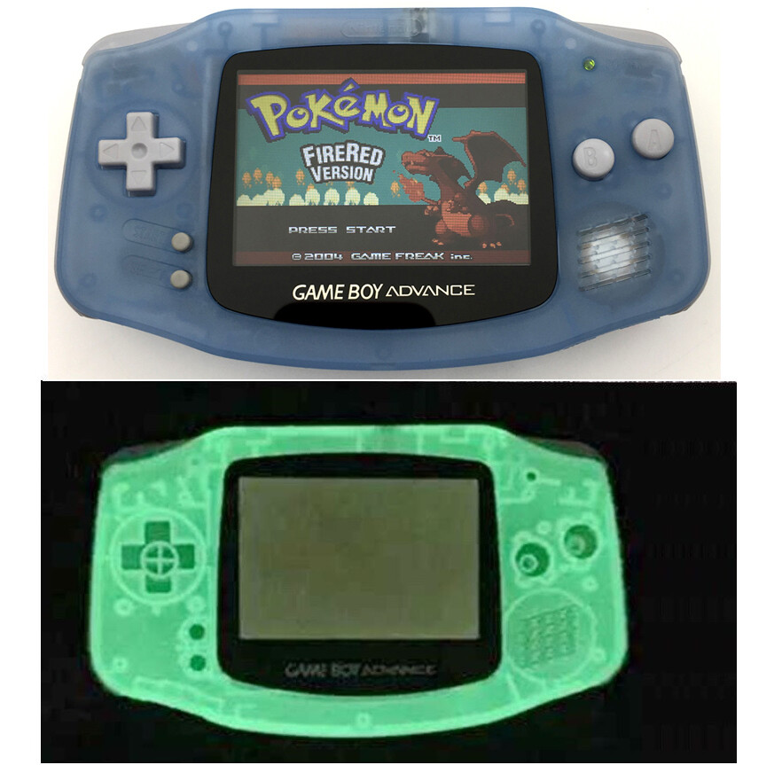 Luminous Clear Blue 10 Levels Backlight V2 IPS LCD Game Boy Advance GBA ...
