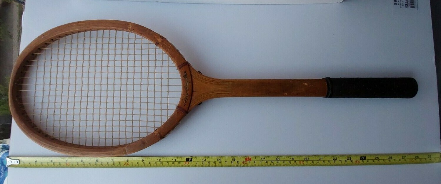 A.G. SPALDING & BROS. ANTIQUE WOOD TENNIS RACQUET / RACKET. ORIGINAL ...