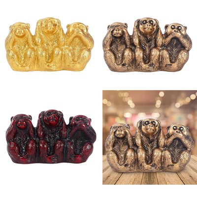 Monkeys Statue Handmade Accents Monkey Decor Resin Monkeys Sculpture ...