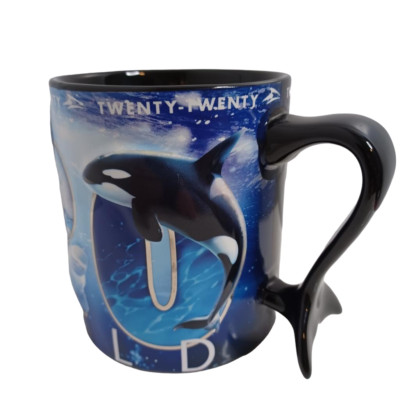 SEAWORLD SHAMU LARGE Coffee Mug Sharks Dolphins Penguins Twenty-Twenty ...