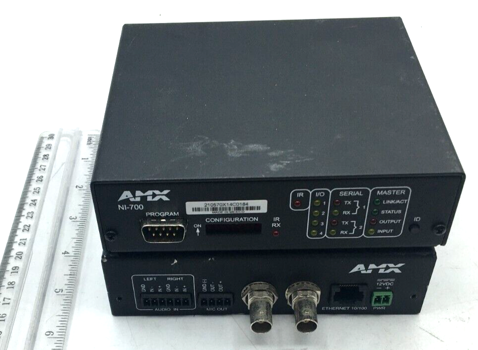 AMX Lot of 2 NXA-AVB/Ethernet Breakout Box & Ethernet Controller NI-700 ...