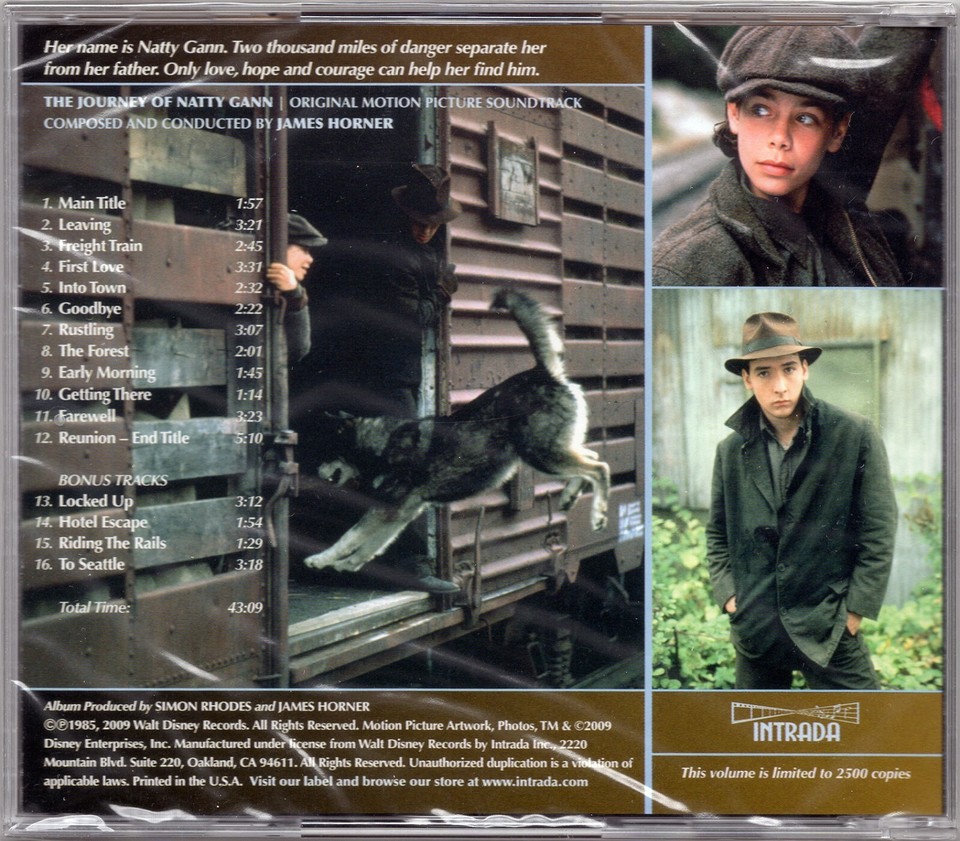 NEW The Journey of Natty Gann Disney Movie Soundtrack Score Intrada CD ...