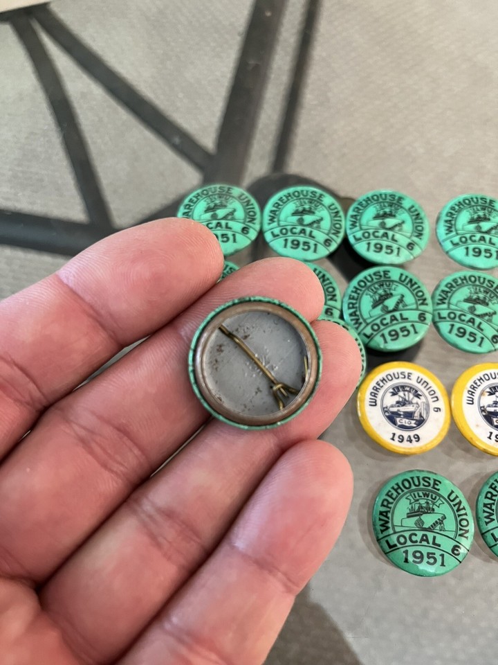 16 Vintage Longshoreman San Francisco Warehouse Union Local 6 ILWU pins ...