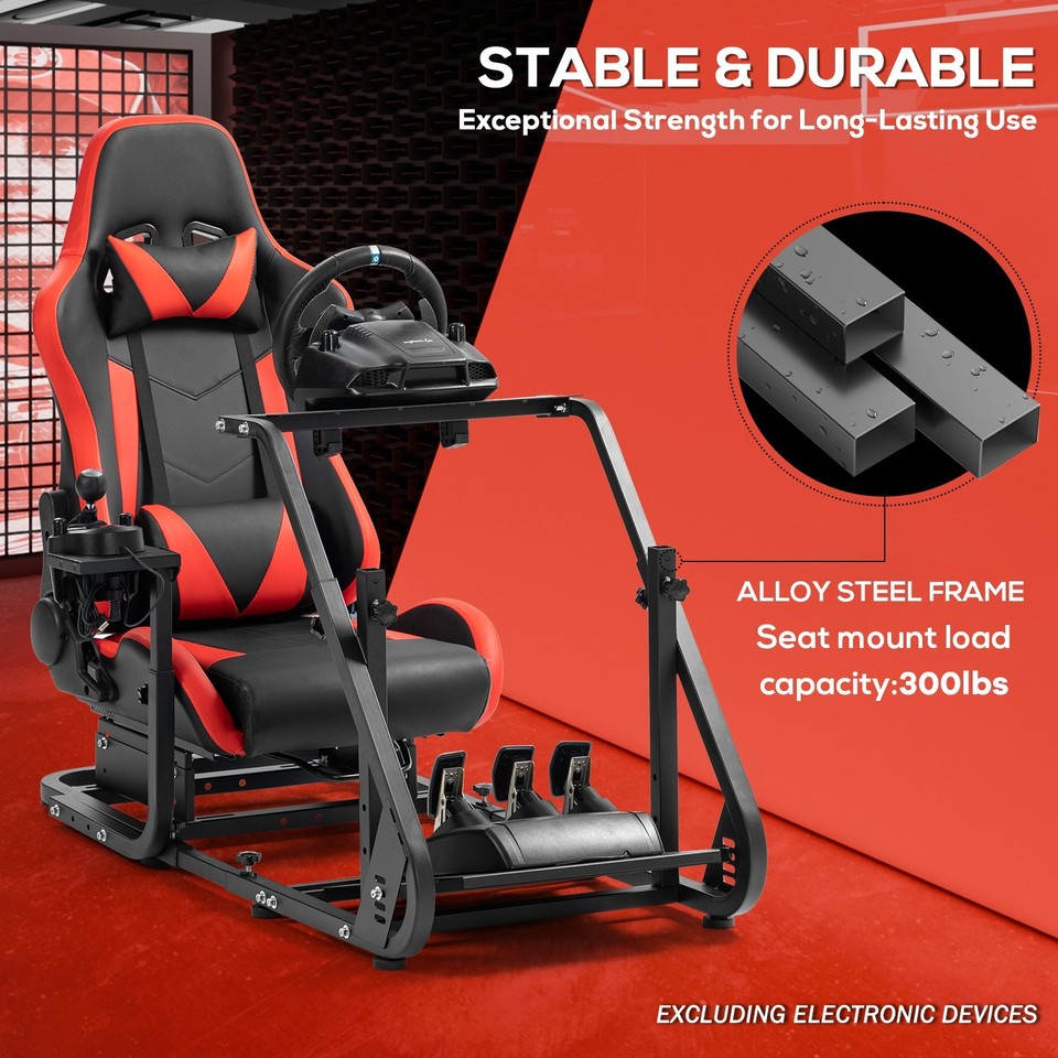 Supllueer Racing Simulator Cockpit Stand With Red Seat Fit Logitech ...