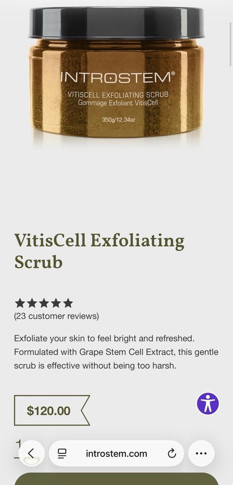 Introstem Stem Cell EXFOLIATING SCRUB Exfoliate Brighten Skin 12.34 oz/350g New | eBay