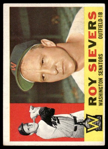 1960 TOPPS ROY SIEVERS 25 VG-EX BASEBALL WASHINGTON SENATORS | eBay