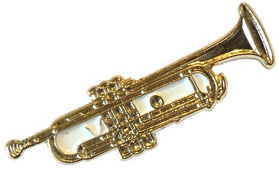 Gold Plated 30mm Trumpet Metal Badge Jazz SKA Music Musical Instrument ...