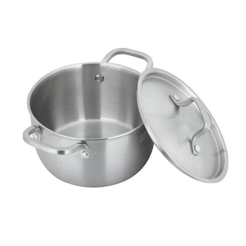 304 Stainless Steel Stock Pod with Lid Cover 3-Ply Clad Base Soup ...