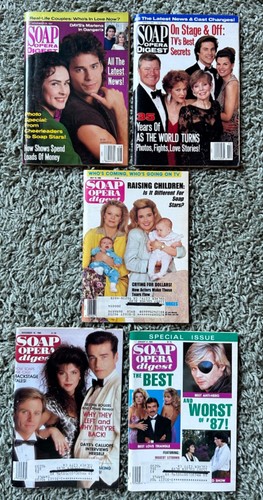 SOAP OPERA DIGEST MAGAZINE VINTAGE LOT of 5, issues from 1986, 1988 ...