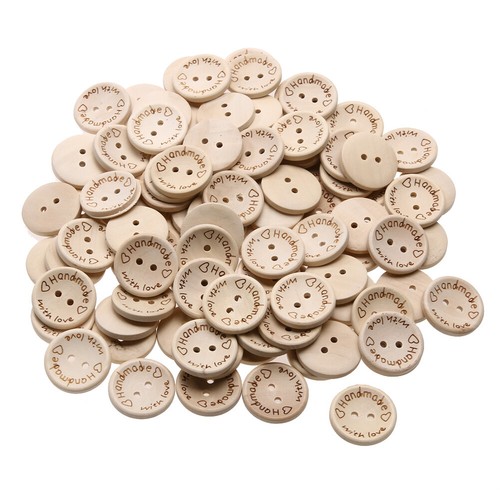 100pcs Fastener Buttons 2 Holes DIY for Sewing Knitting Handcraft (2 ...