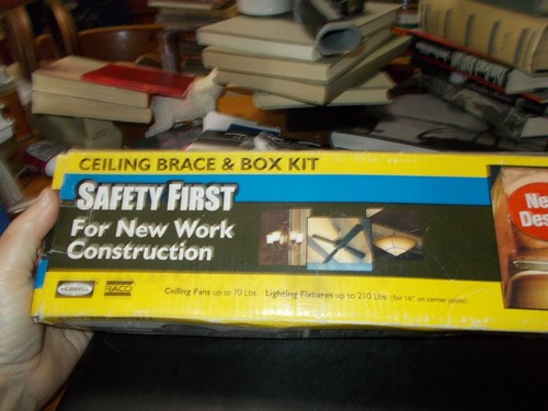 Ceiling Brace & Box kit 1.5" deep Octagon box ceiling fan installation ...