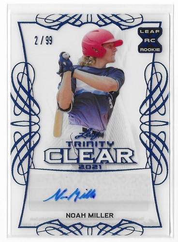 Noah Miller 2021 Leaf Trinity Clear Platinum Autograph #CANM2 /99 ...