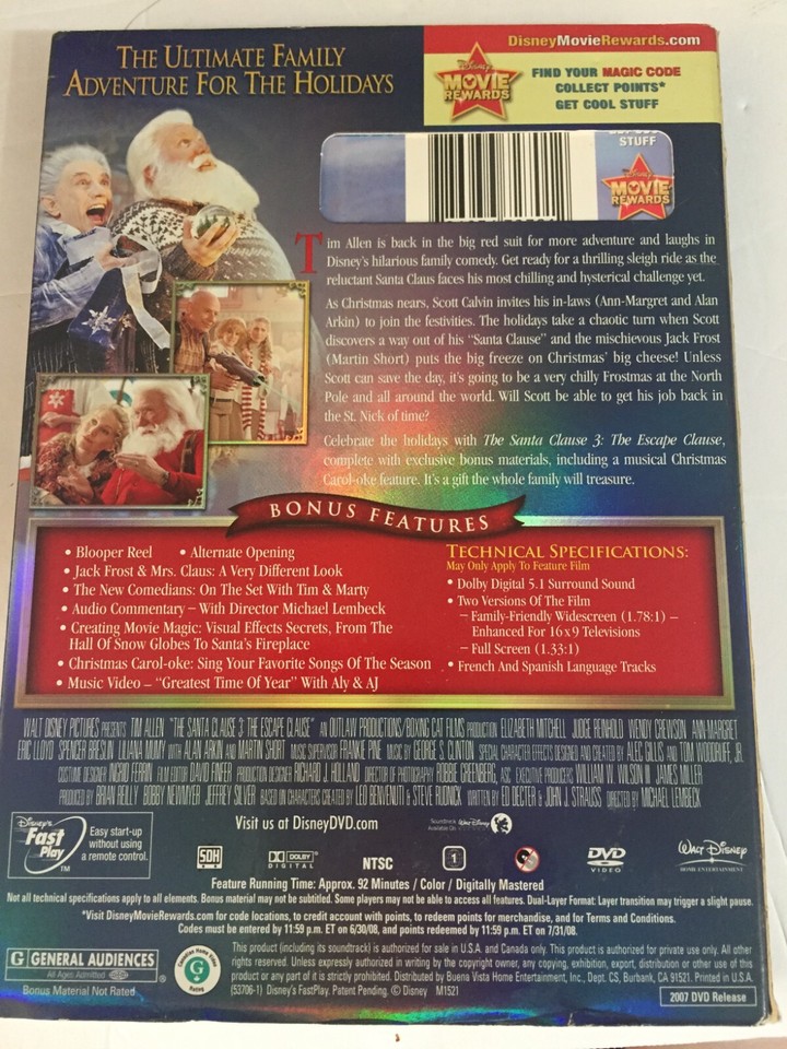 Santa Clause The Escape Clause 3 DVD Ships Same Day With Tracking | eBay UK