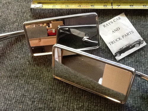 NEW PAIR OF VINTAGE STYLE RECTANGULAR SIDE VIEW MIRRORS ! | eBay