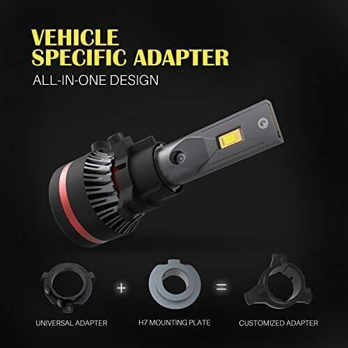 VEHICODE H7 LED Headlight Bulbs with Car Specific Adapters for Kia ...