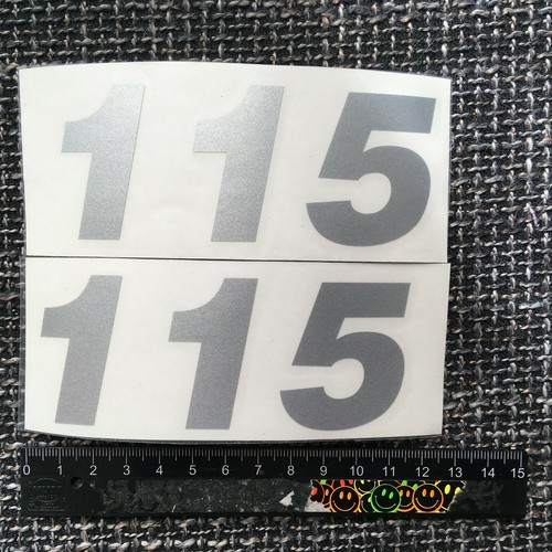 Mercury Outboard horse power rating 115 HP small decals stickers silver ...