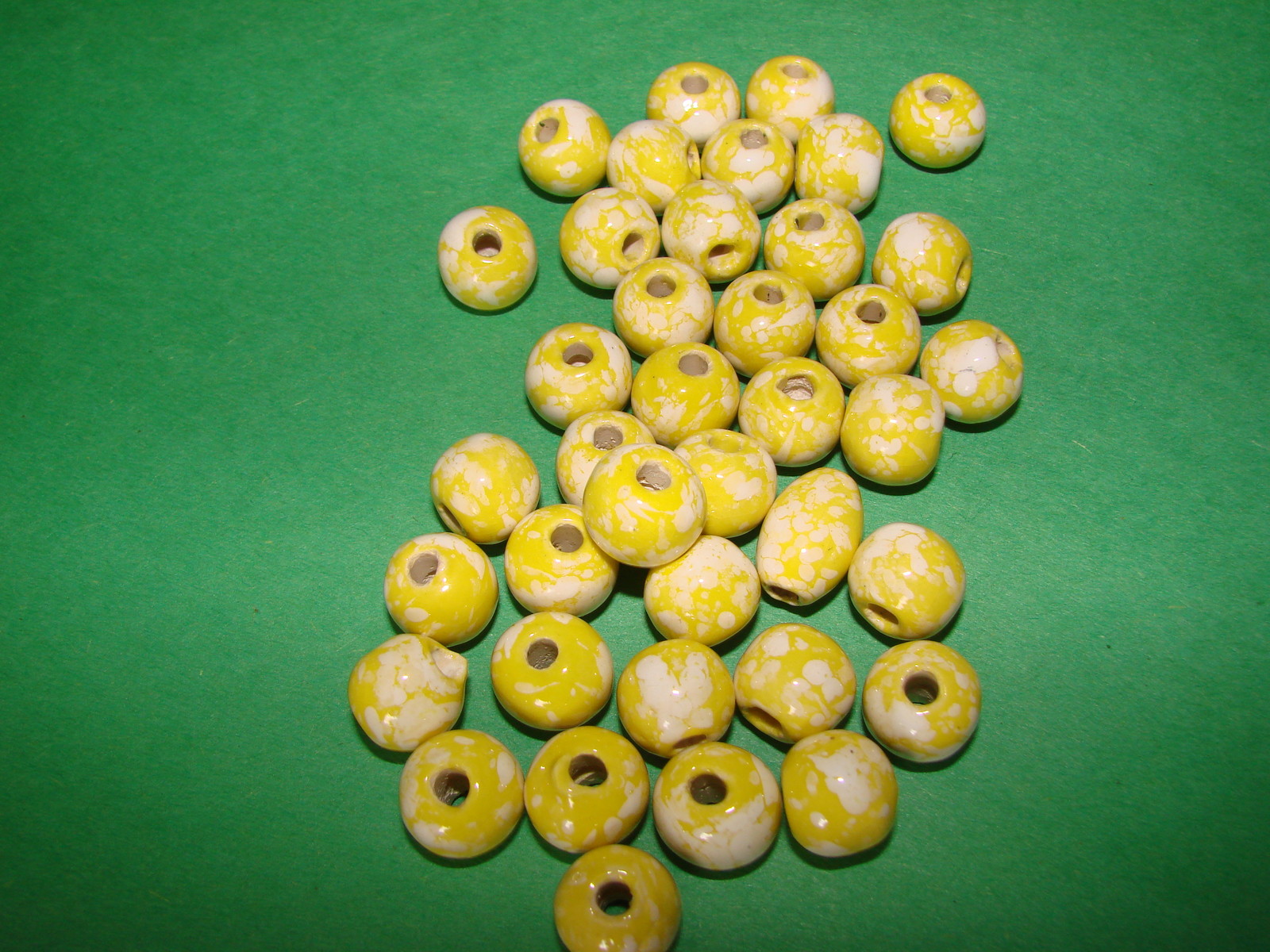 20 Peruvian Ceramic Beads Round 8mm Southwestern Inca Aztec yellow #53 ...
