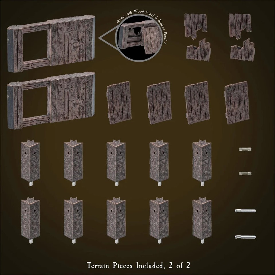 Dwarven Forge UNPAINTED Rustic Wood Dockside Walls Cities Low town New ...