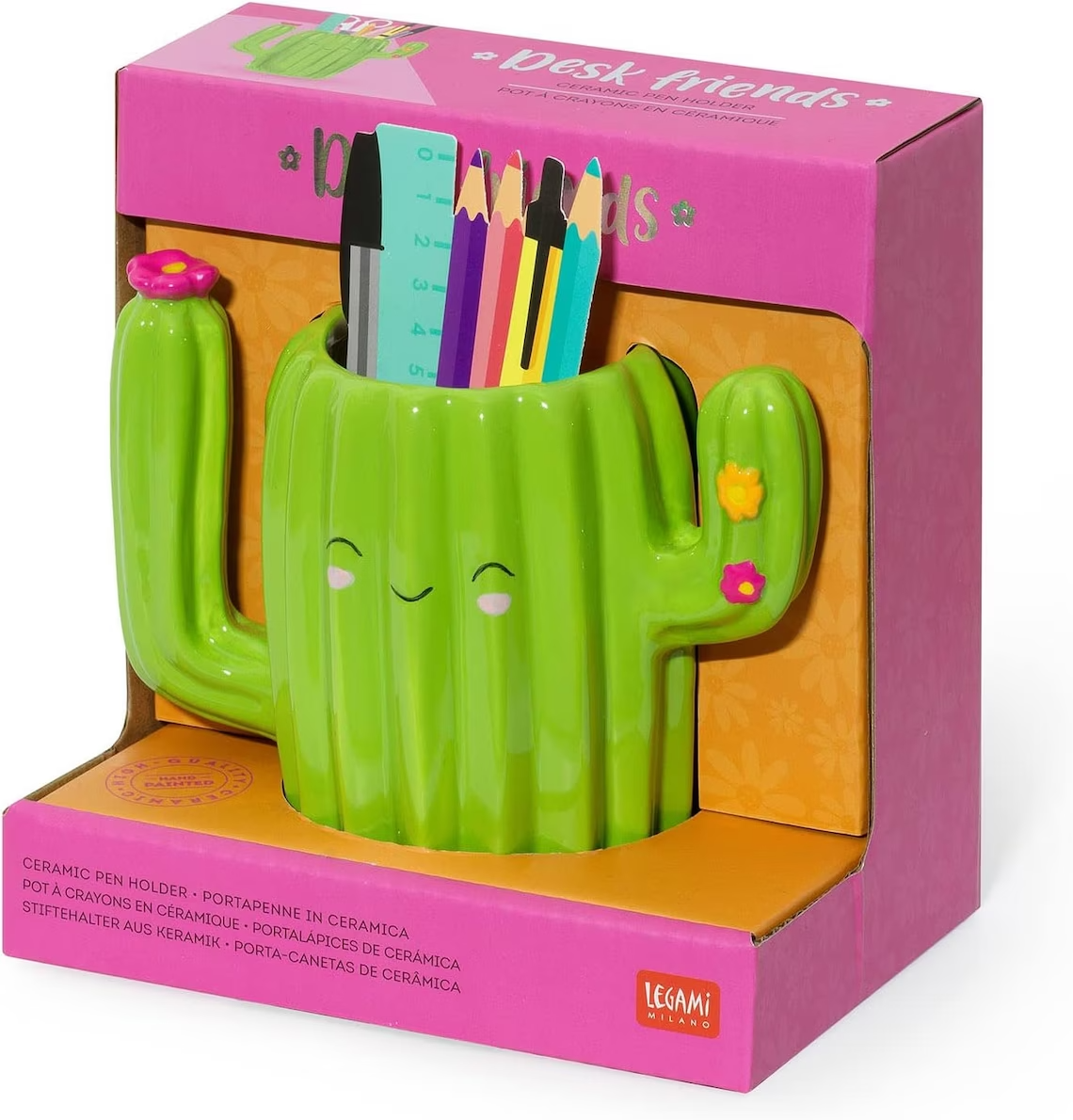 Legami Ceramic Pen Holder Desk Friend Themed Hand Paint 9.2 x 10.4cm ...