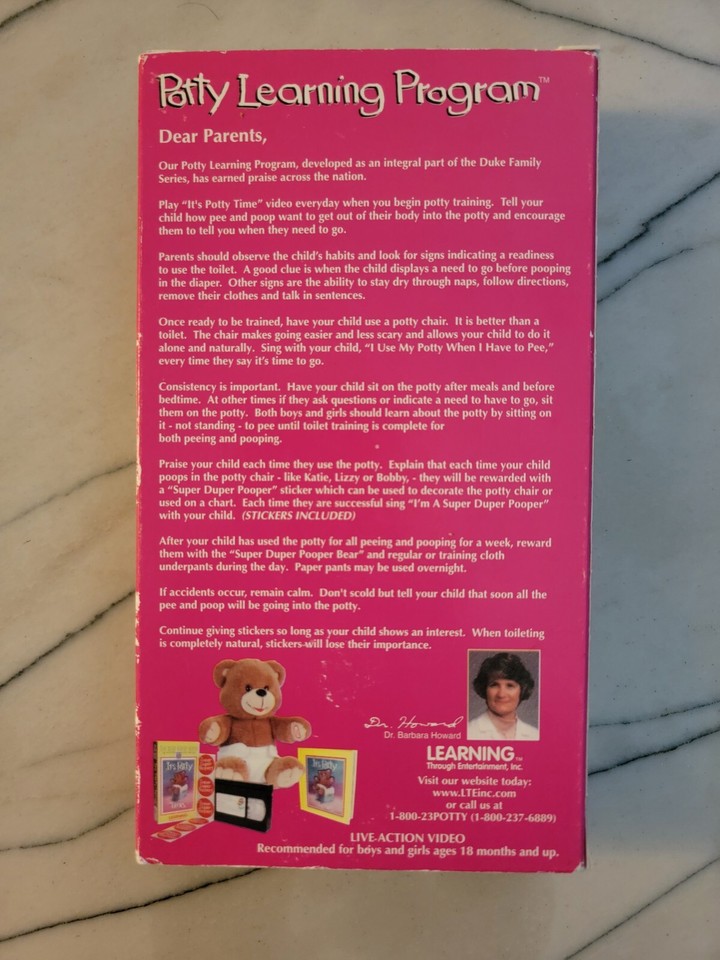 Vintage Its Potty Time VHS tape video for potty training for boys girls ...