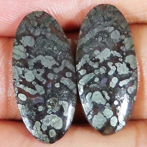 (12X25X3 MM) 22.25 Carat. NATURAL MARCASITE PAIR OVAL CABOCHON LOOSE ...