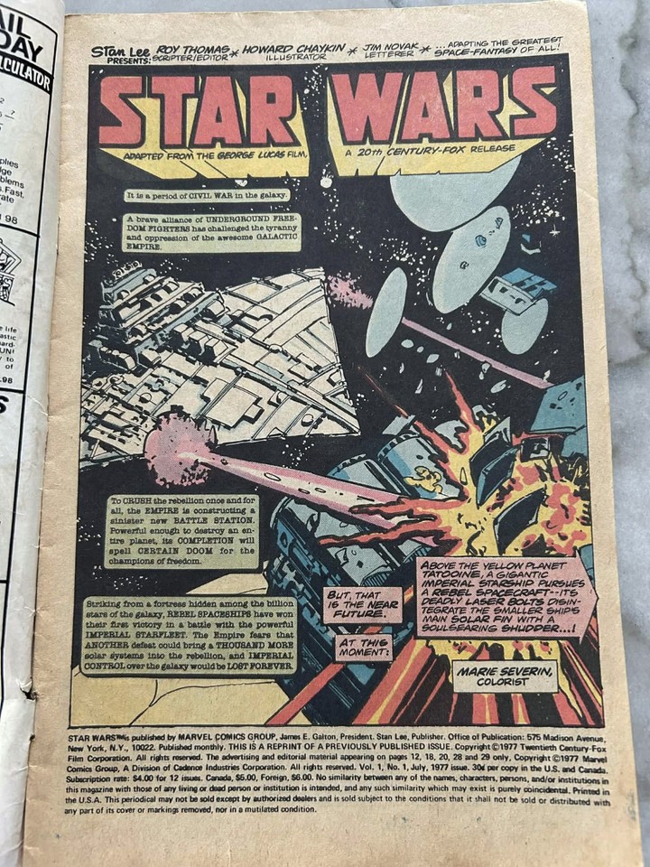 star wars #1 comic book chaykin | eBay