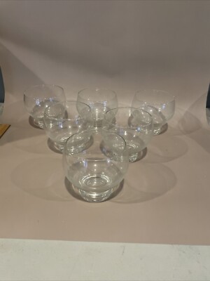 6 Vtg Stemless Brandy Cognac Snifter Wine Cocktail Glass Weighted Base ...
