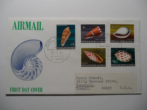 WORLD FDC : PAPUA NEW GUINEA 1968 SEA SHELL PORT MORESBY FIRST DAY ...
