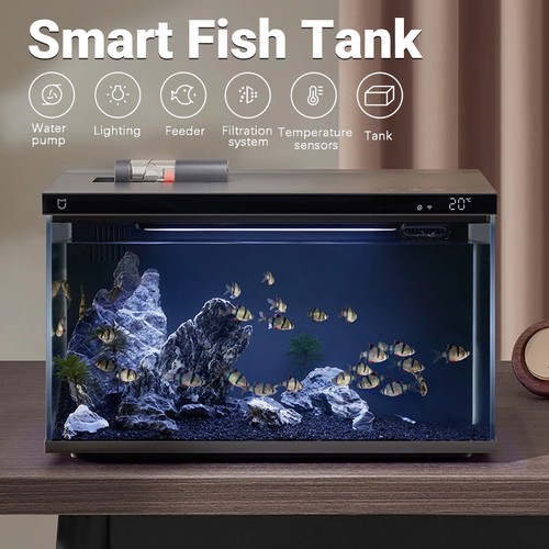 Smart Remote Control Fish Tank with Automatic Feeding for Living Room ...