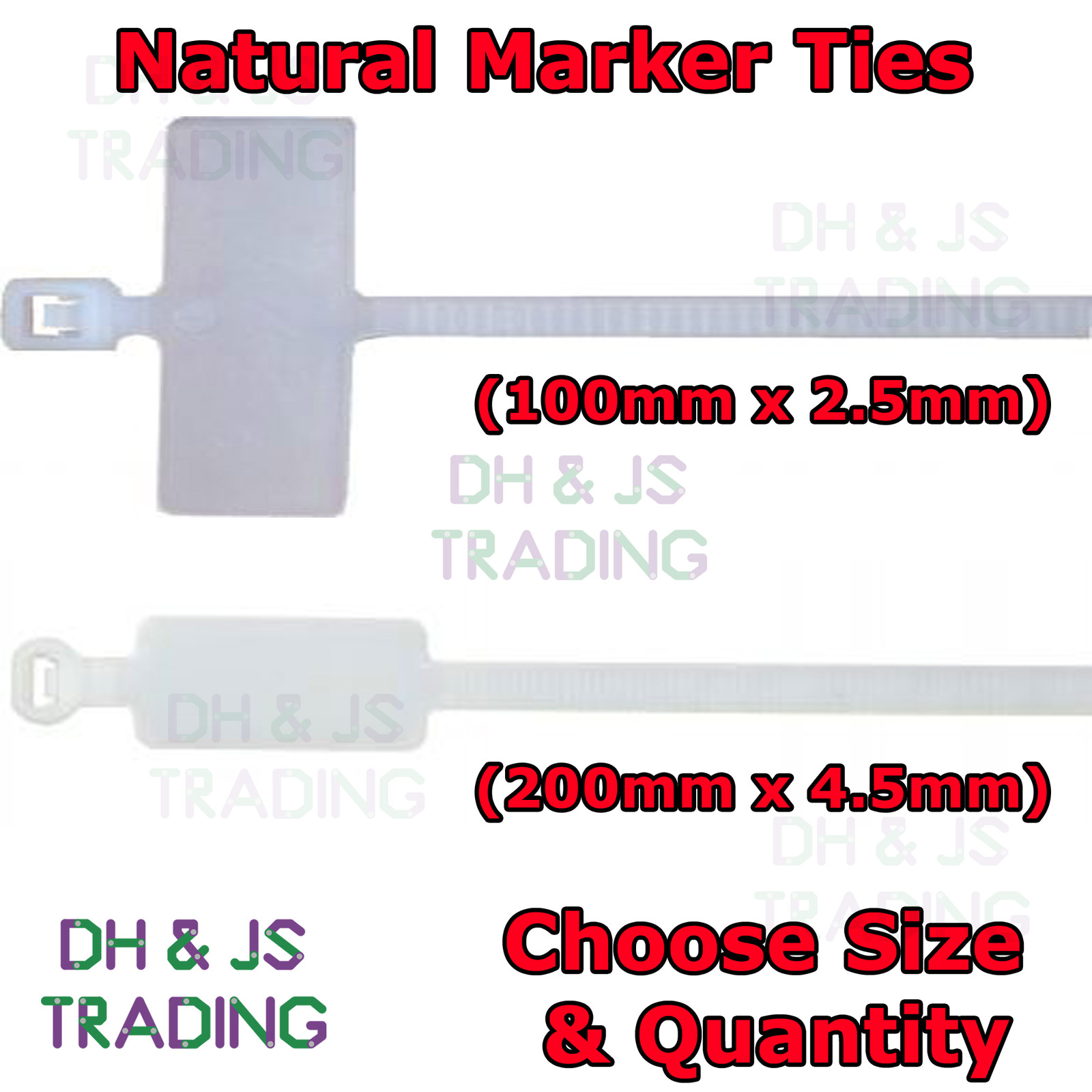 Natural Marker Ties Cable Tie Marker I.D Tie Tag Write On Label 100mm ...
