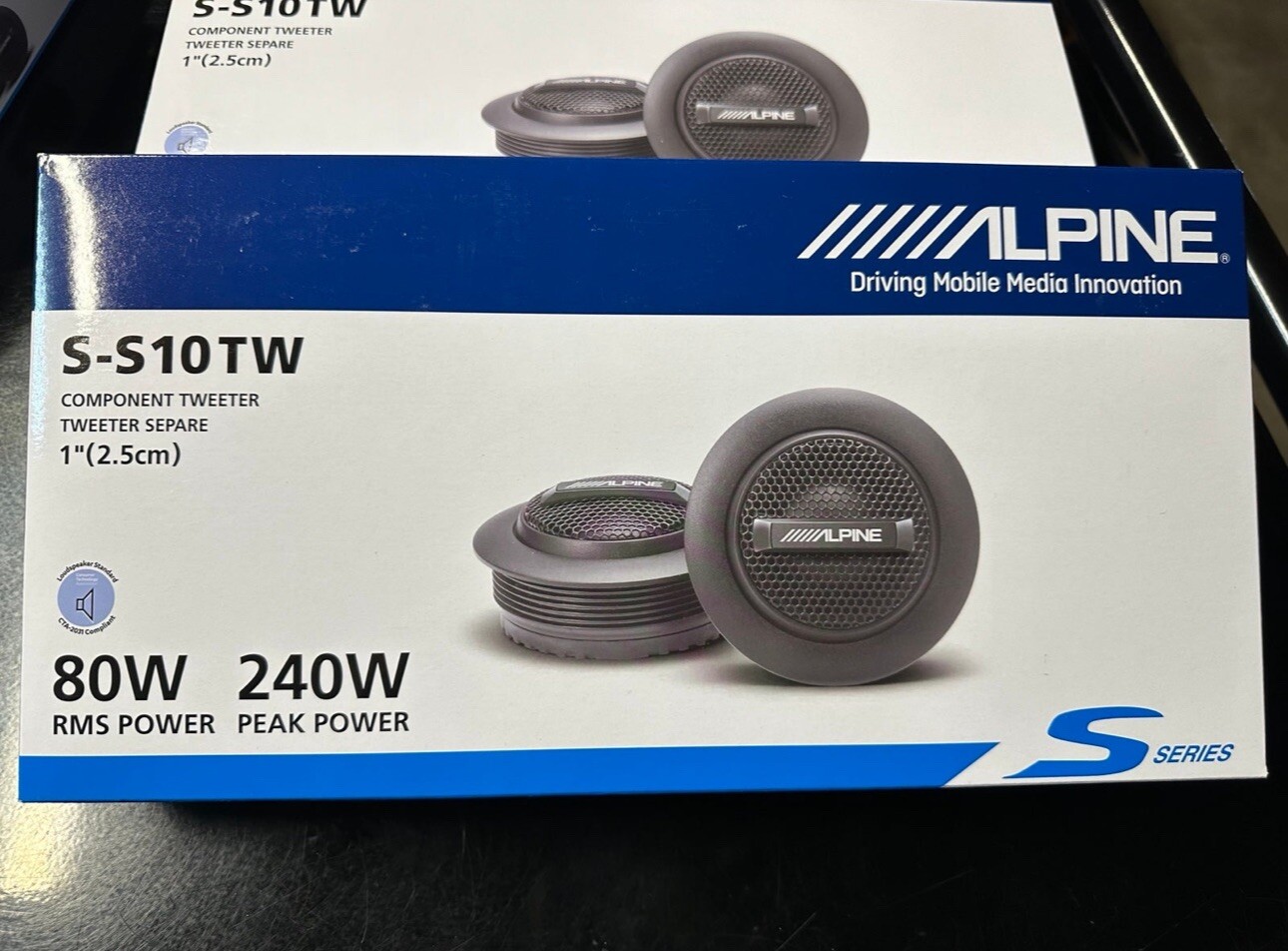 Alpine S-S10TW 240 Watt 80W RMS 1" Inch Silk Dome Car Audio Tweeters ...