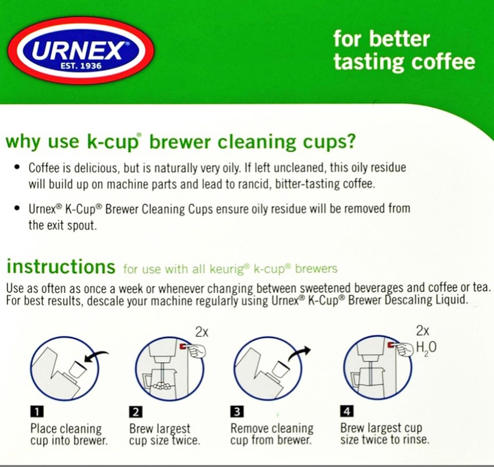 (16) K-Cup Cleaner Pod Cups for Cleaning Keurig & All K-Cup Coffee ...
