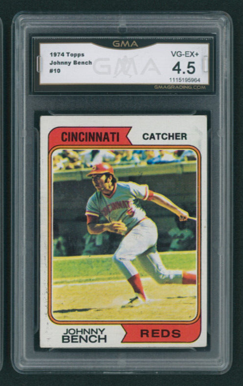 1974 Topps Johnny Bench #10 GMA 4.5 VG-EX+ CINCINNATI REDS Catcher HOF ...