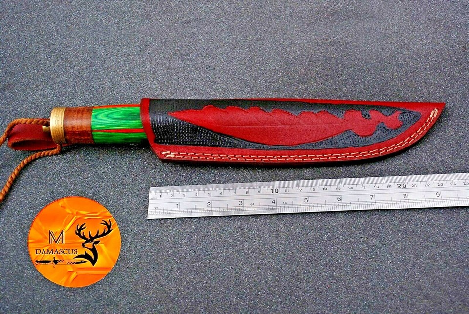 CUSTOM HAND MADE PURE COW LEATHER SHEATH FOR FIXED BLADE KNIFE - 1793 ...