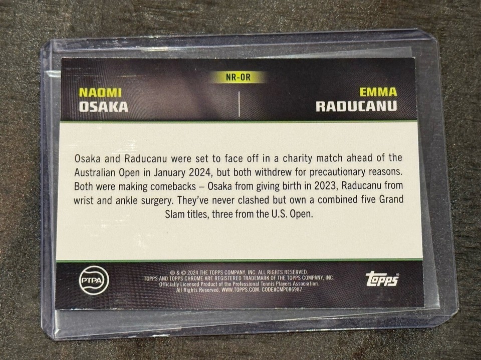 2024 Topps Graphite Notable Rivalries Naomi Osaka Emma Raducanu Green ...