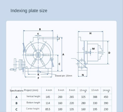6 Inch Universal Indexing Plate Rotary Table 125 Three-jaw Chuck ...