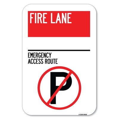 Fire Lane - Emergency Access Route With No Par Heavy Gauge Aluminum ...