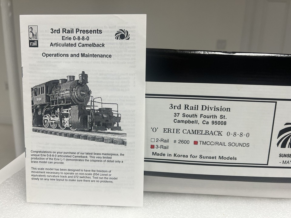 3rd Rail “O” Erie Camelback Steam 0-8-8-0 Locomotive NIB #2688 | eBay