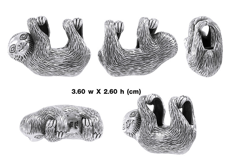 Large Sloth 925 Sterling Silver 3D Pendant Fine Animal Totem Spirit ...