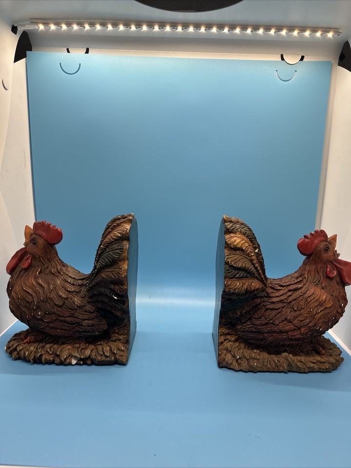 Rooster Book Ends Hand Painted | eBay