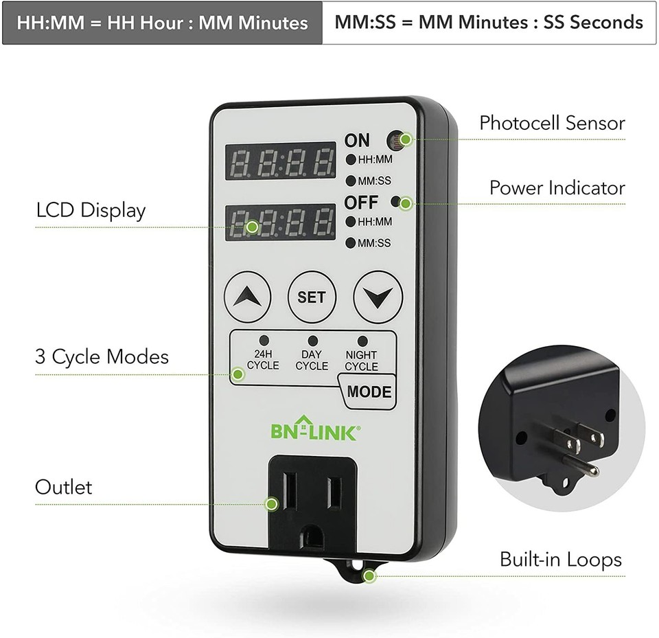 Timer Outlet Short Period Repeat Cycle Intermittent Digital Timer ...