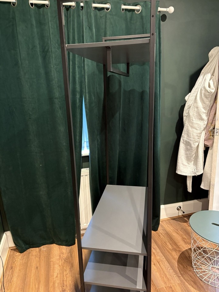 OPEN WARDROBE WITH 4 SHELVES GREY | eBay UK