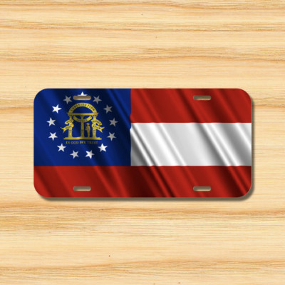 Georgia State Flag License Plate Vehicle Auto Tag Atlanta Savannah FREE ...
