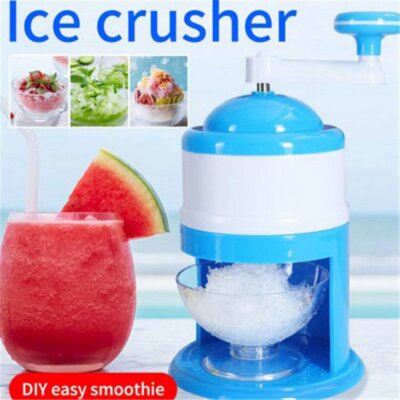Ice Crusher Manual Snow Cone Shaved Machine Crank Shaver Portable Block ...