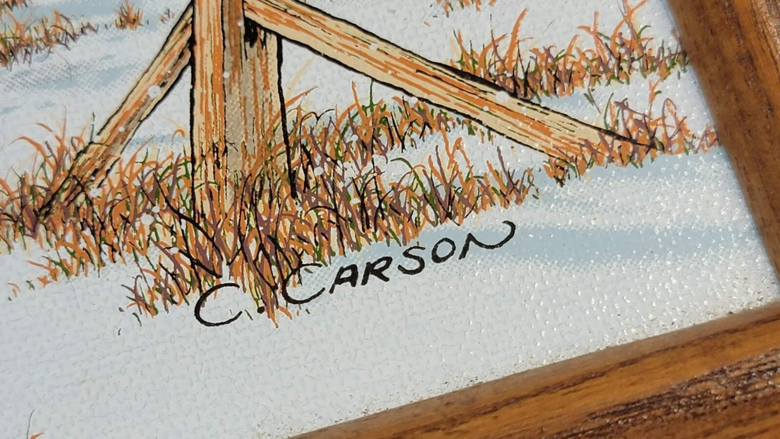 C Carson Winter Landscape Coca Cola Chriatmas Bridge Framed Canvas ...